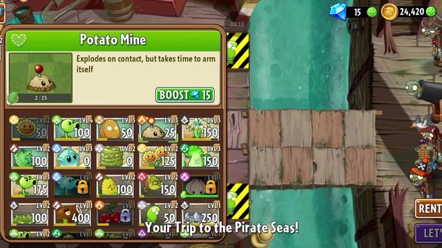 Прохожу Пиратское море уровни 23-24 в PVZ 2