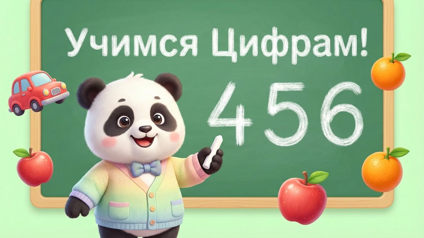 Панда учит считать: 4-5-6! Весёлая обучалка для детей! Часть 2