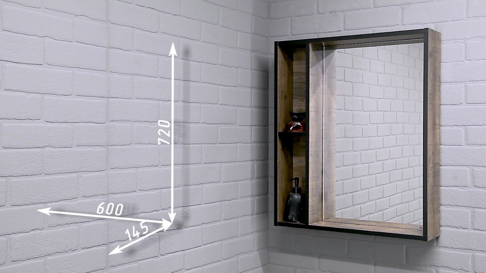 Шкаф-зеркало Alfa 60 левый/правый Домино