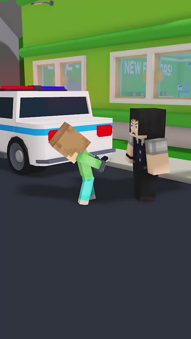 пацан попался охраннику (весёлая майнкрафт анимация)