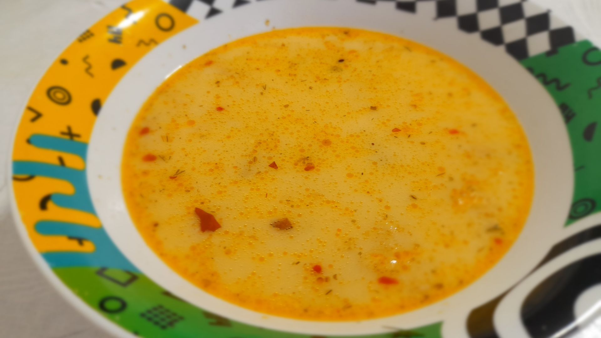 Сырный суп с шампиньонами и фаршем