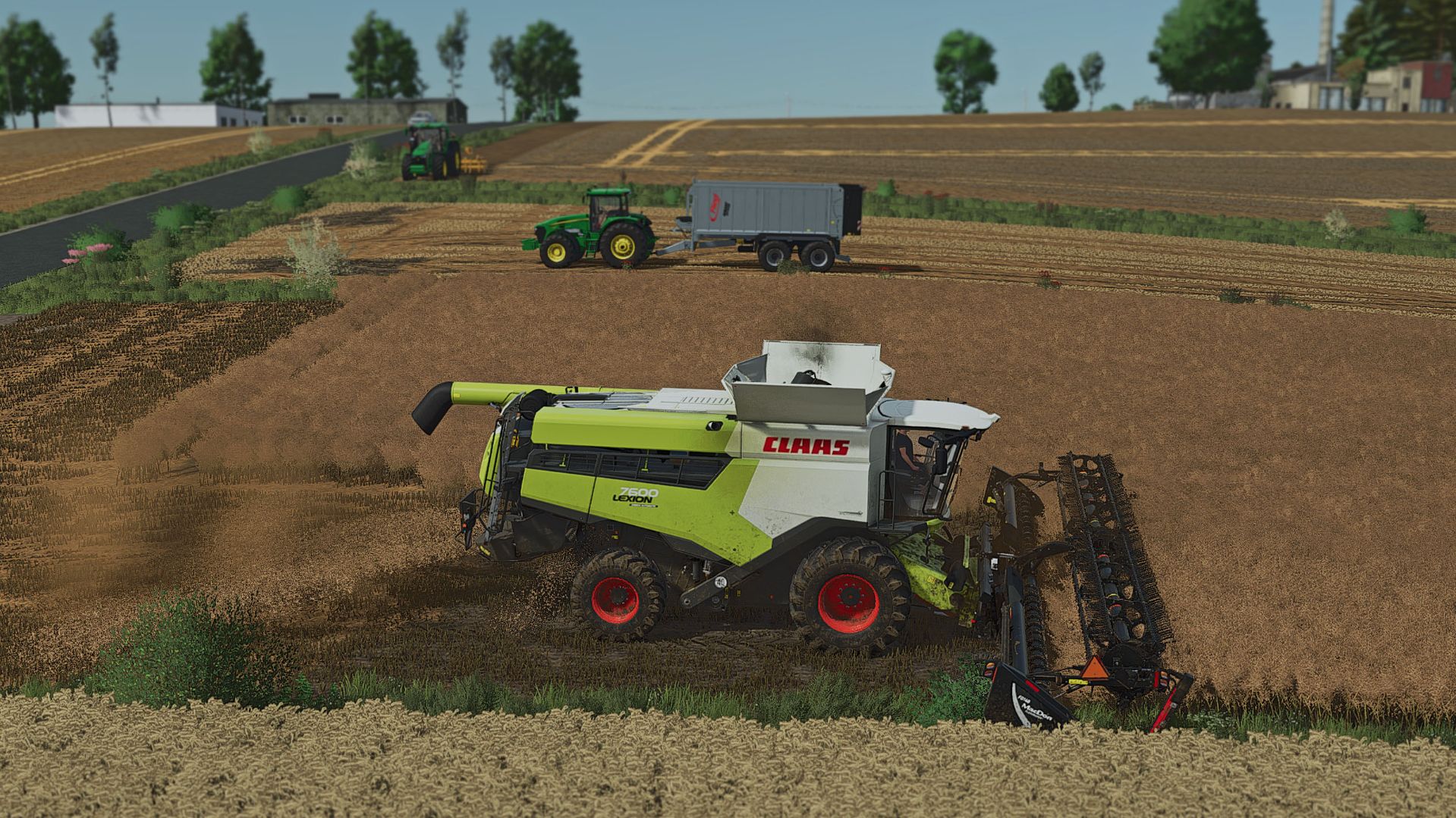 Claas Lexion 7600, John Deere 7930 уборка урожая FS25 Cybuchowo