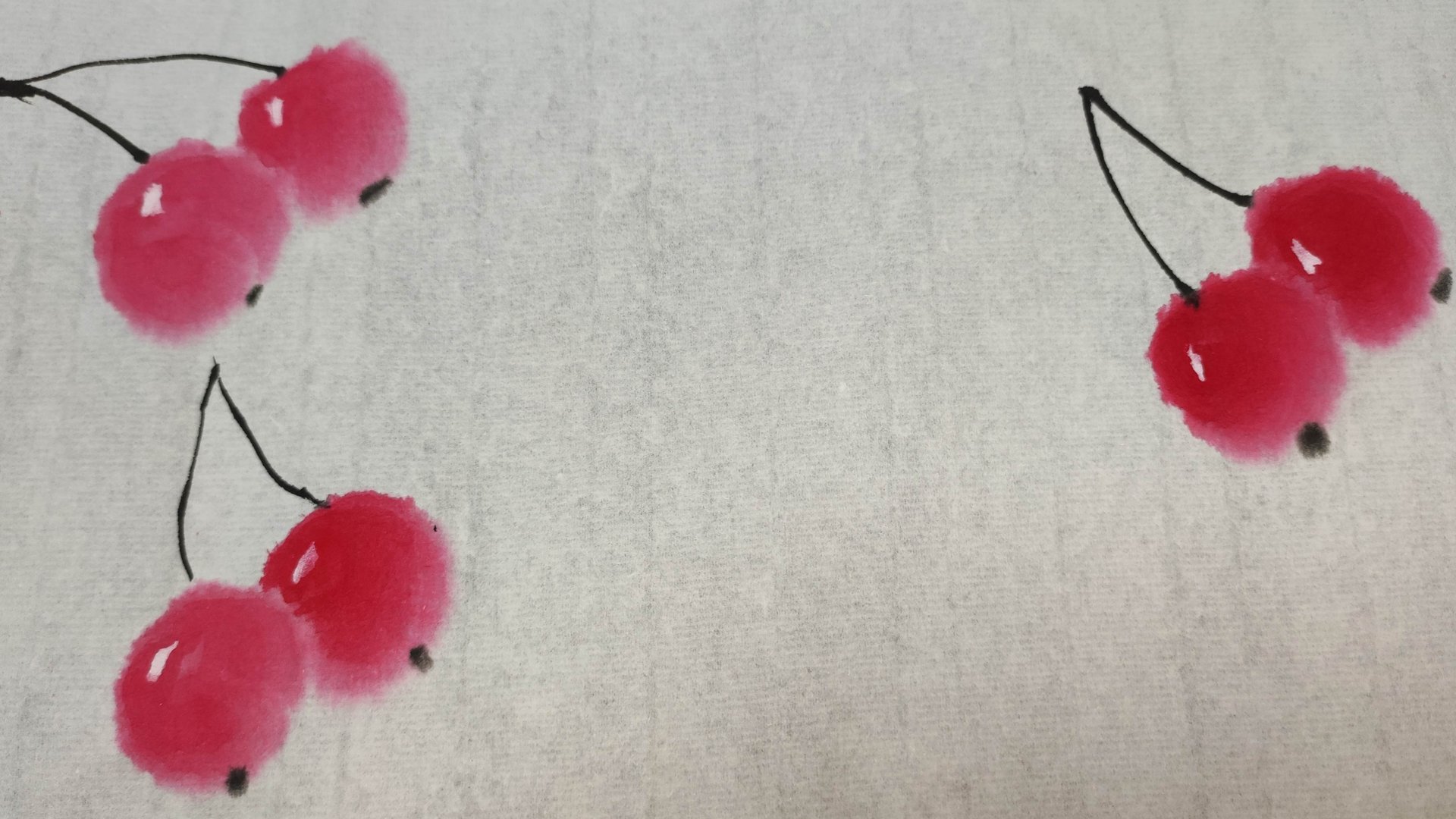 Вишни в китайской живописи. Техника. 10-12-2025