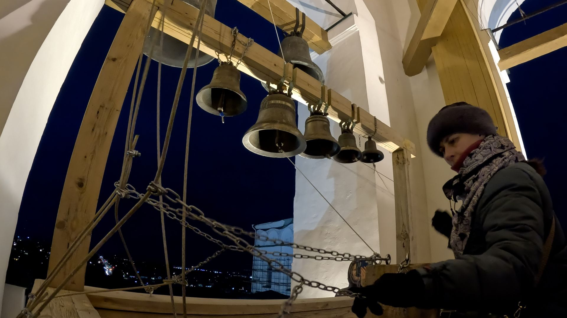 Звон, Н.Михайлова, Г.Притула, А. Рожкова. Колокольня Троицкого собора Псковского кремля, 9.01.2025