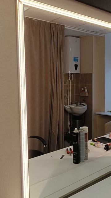 Подключение подсветки в гримерке студии новостей Россия Урал. Зеркало с лентой LED.Часть3