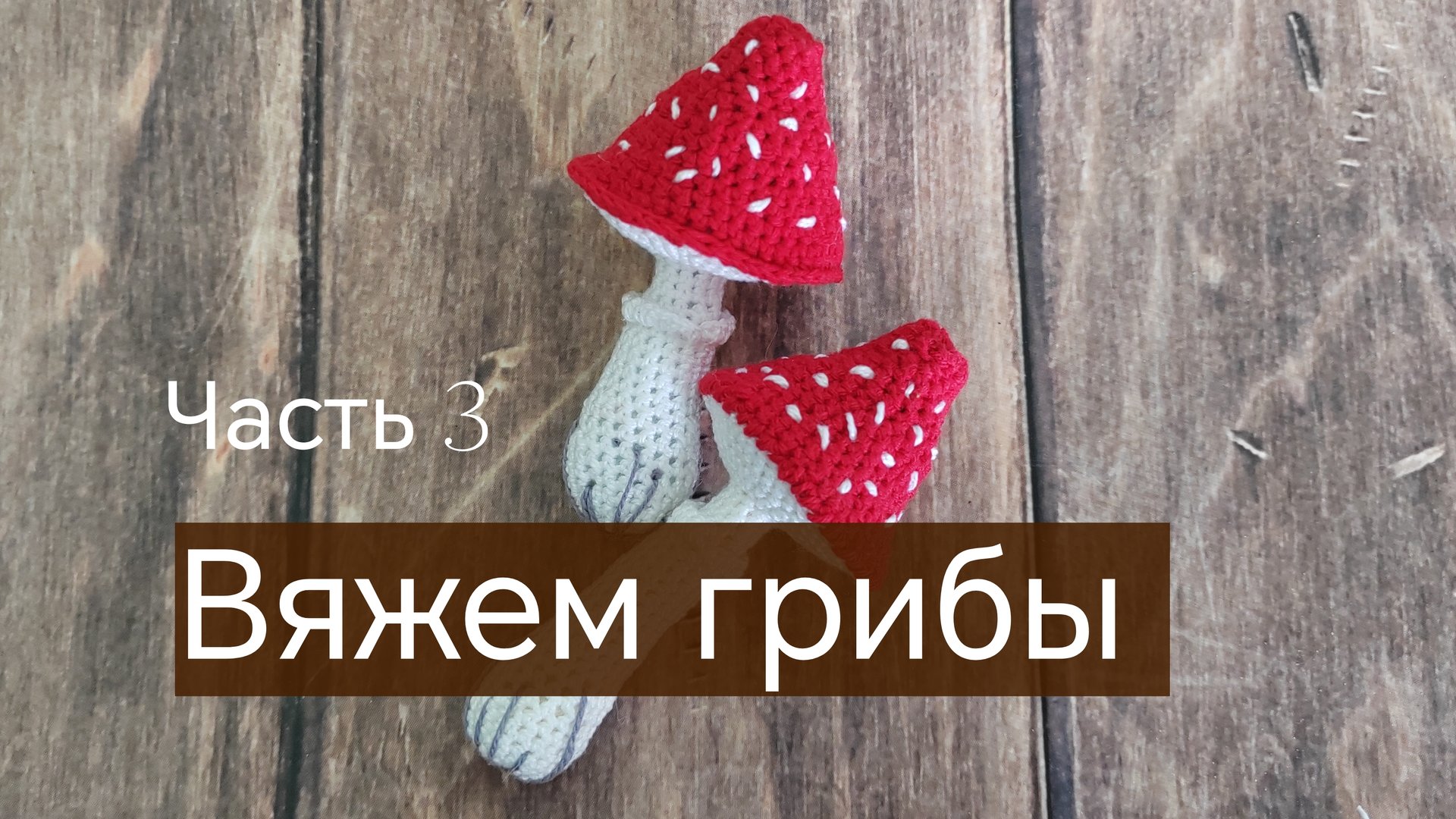 Вяжем гриб крючком. Игрушка на ёлку, брелок.