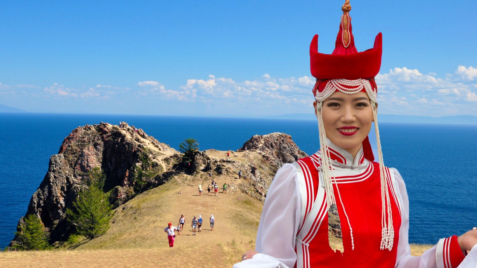 Чтобы обратиться к духам, нужно повязать цветную ткань (хадак), Ольхон, Байкал