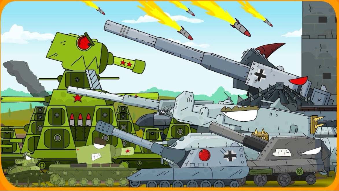 Все серии КВ-44 против Крепости - Мультики про танки