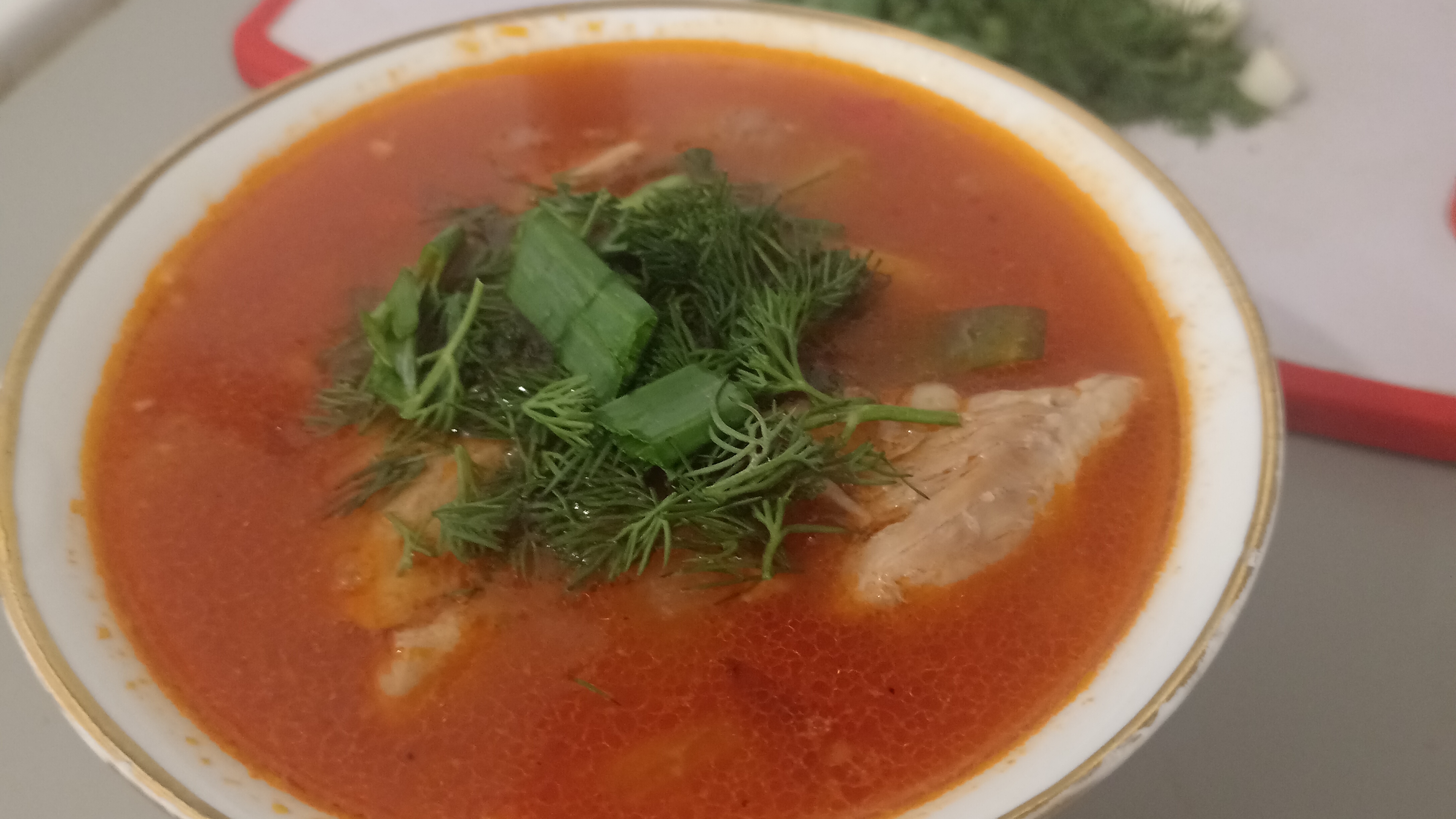 Рассольник со свежими огурцами