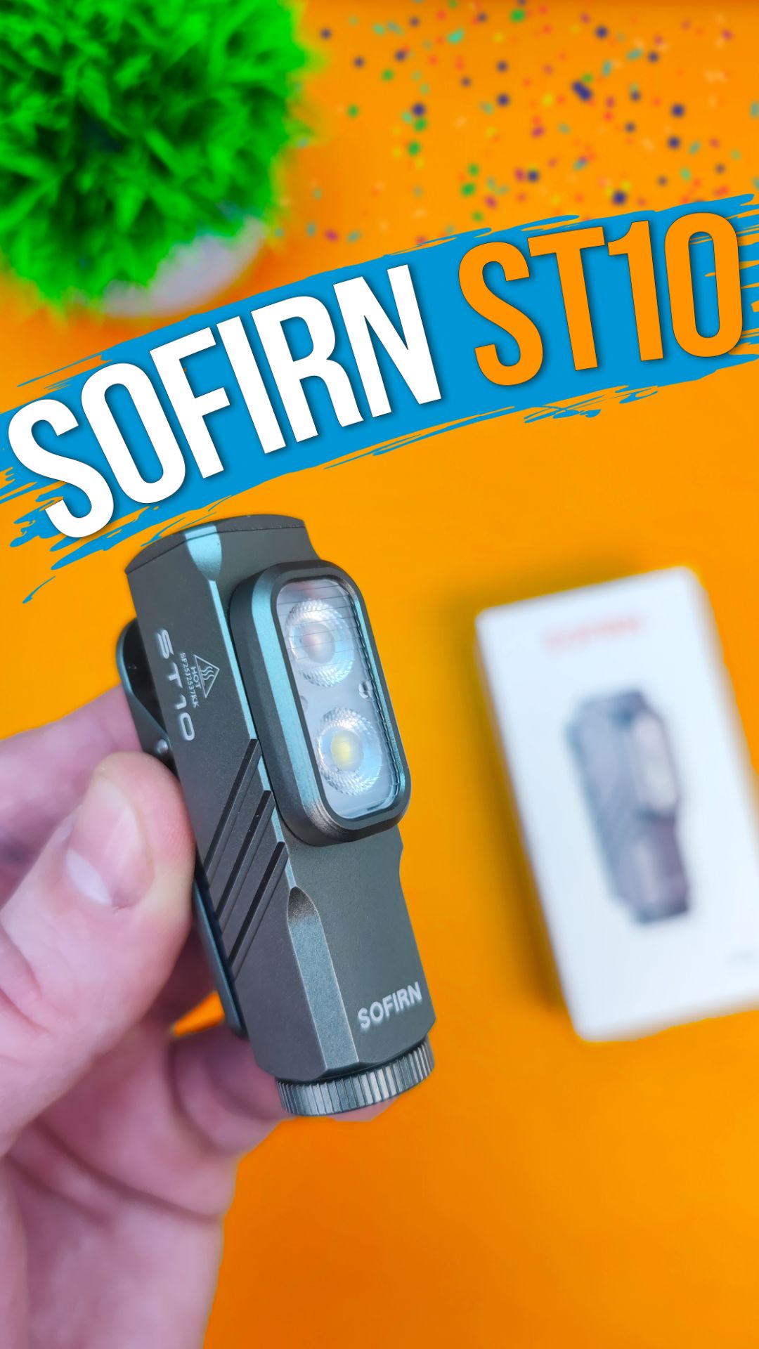 SOFIRN ST10 - НАВОРОЧЕННЫЙ Карманный ФОНАРЬ с БЛИЖНИМ, ДАЛЬНИМ и КРАСНЫМ Светом, Яркостью 1000 Люмен