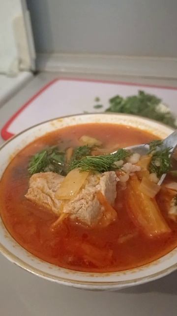 Рассольник со свежими огурцами