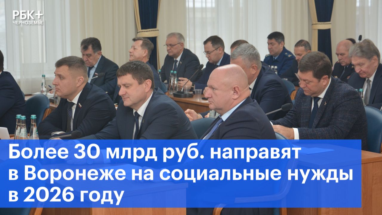 Более 30 млрд руб. направят в Воронеже на социальные нужды в 2026 году