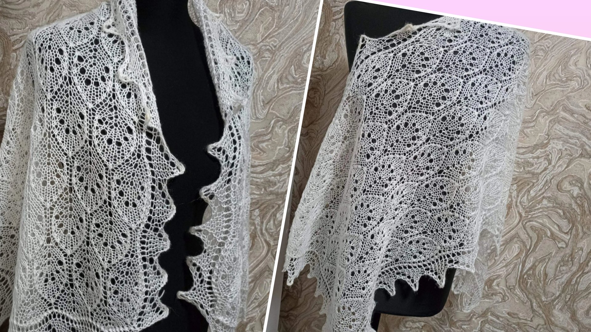 Шарф-палантин  "Нежность" спицами с цельновязаной каймой🧶 Часть 1🧶