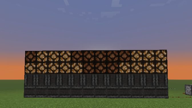 Как построить мигающую строку в майнкрафте.