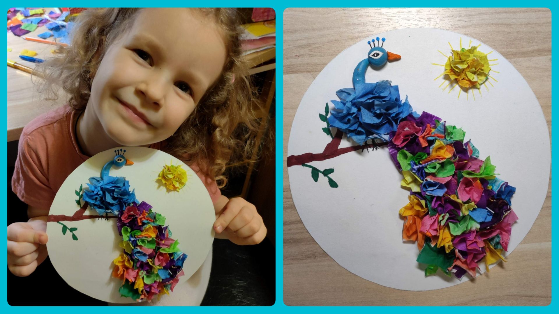Жар-птица из цветных салфеток