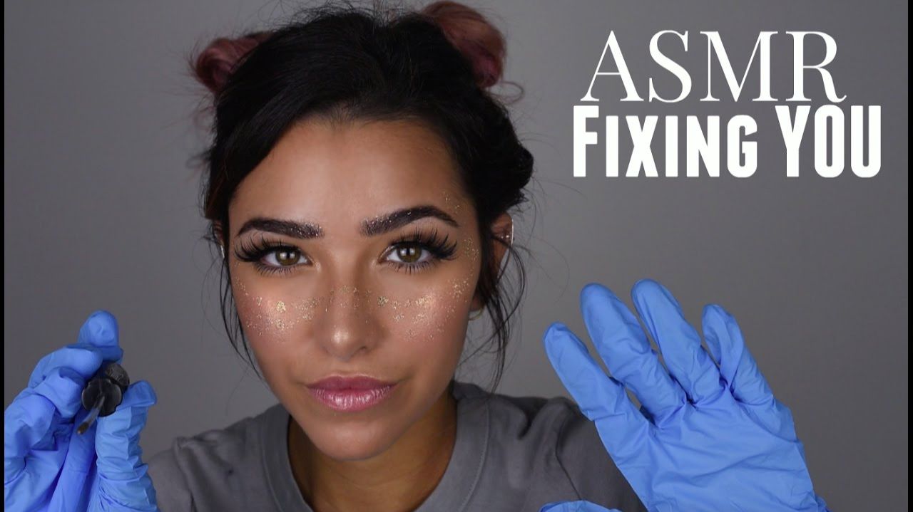 ASMR Fixing You Whispered Roleplay (Gloves sounds, Face Brushing, Scratching sounds and +)