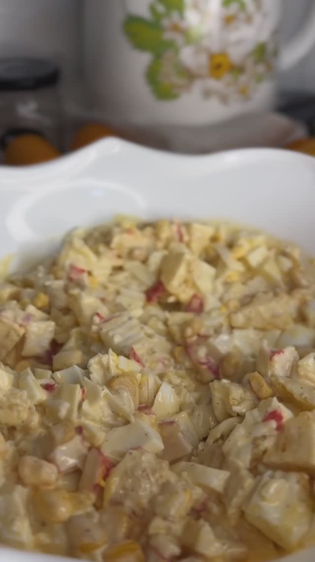 Крабовый салат по новому, с апельсином