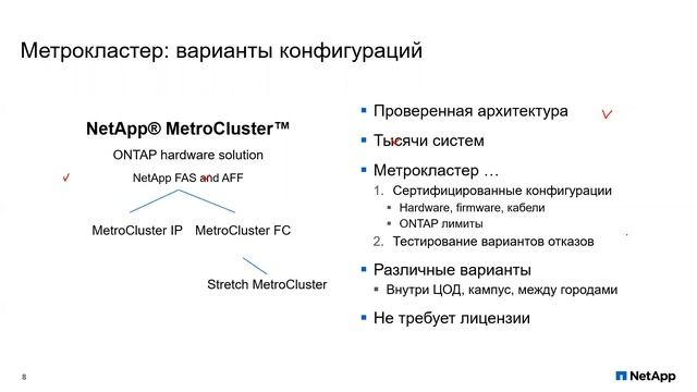 Запись вебинара NetApp MetroCluster