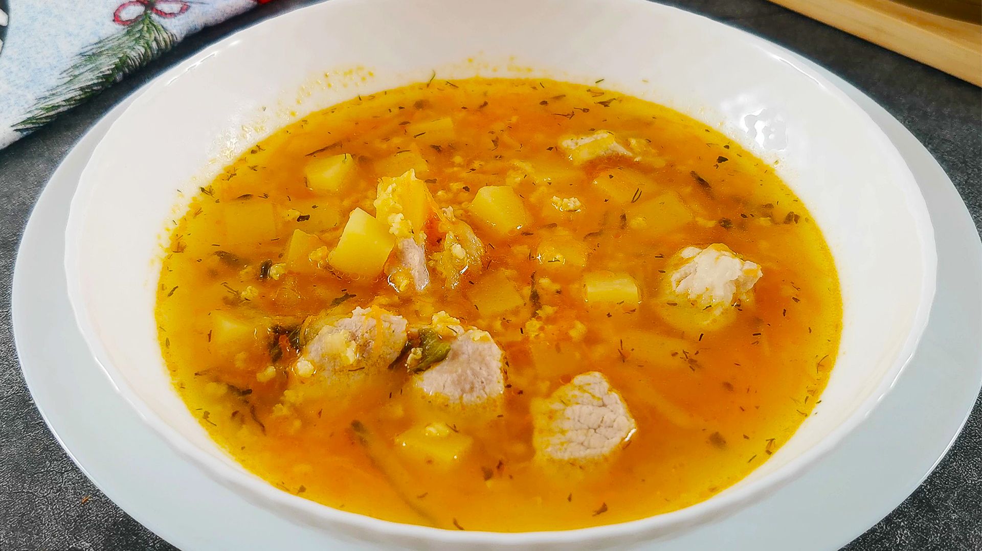 Необычный и очень вкусный суп с мясом