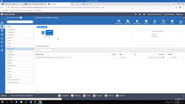 NetApp SnapCenter for SQL