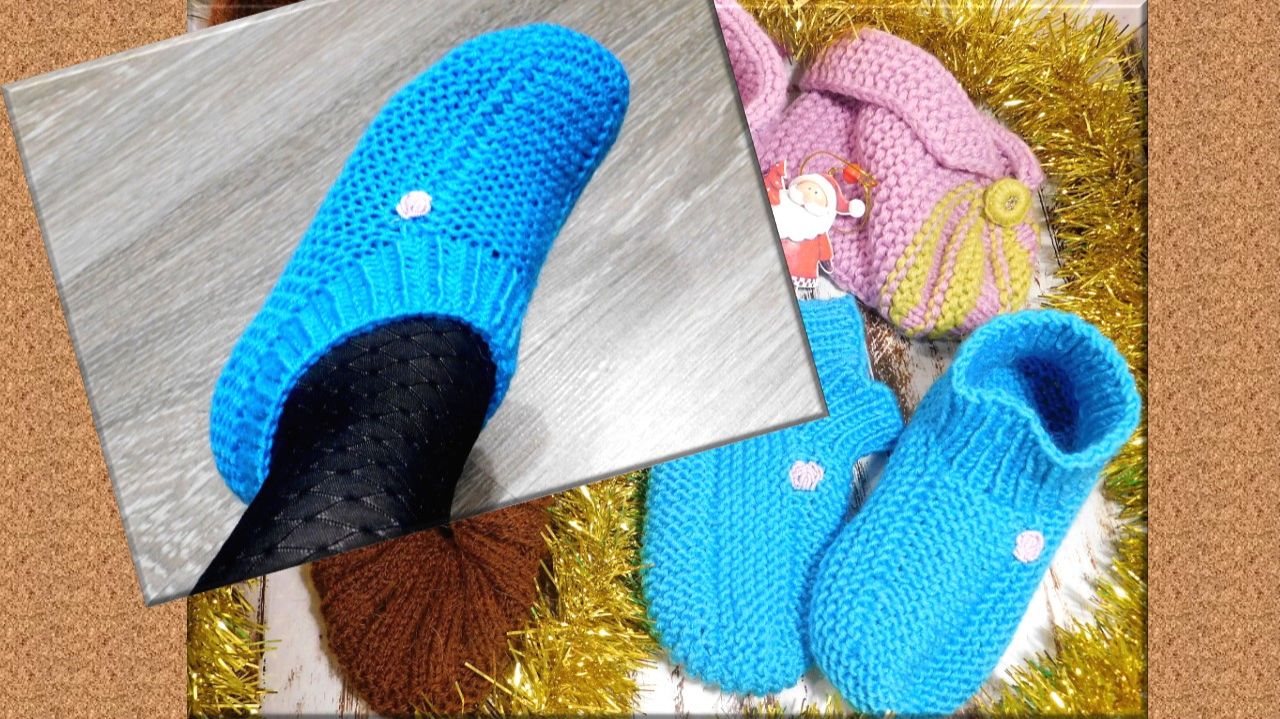 ДЛЯ ПОДАРКОВ НАВЯЗАЛА ТРИ ПАРЫ СЛЕДКОВ // ВОТ ВТОРАЯ ПАРА - С УКРАШЕНИЕМ ВЫШИВКОЙ // ОЧЕНЬ УДОБНЫЕ