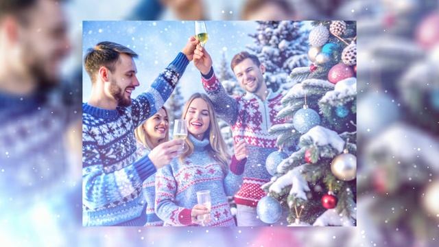 Шаблон "Новый год с друзьями". Слайд-шоу в ФотоШОУ