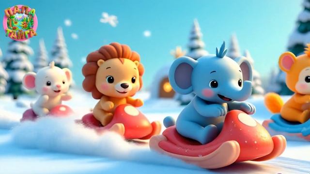 Новогодний детский клип под песню АРАМ ЗАМ ЗАМ! Мультик для малышей.