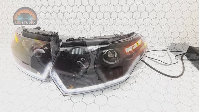 УАЗ ПАТРИОТ светодиодный тюнинг комплект фар с Bi led  модулями PRISM LEDSTUDIO