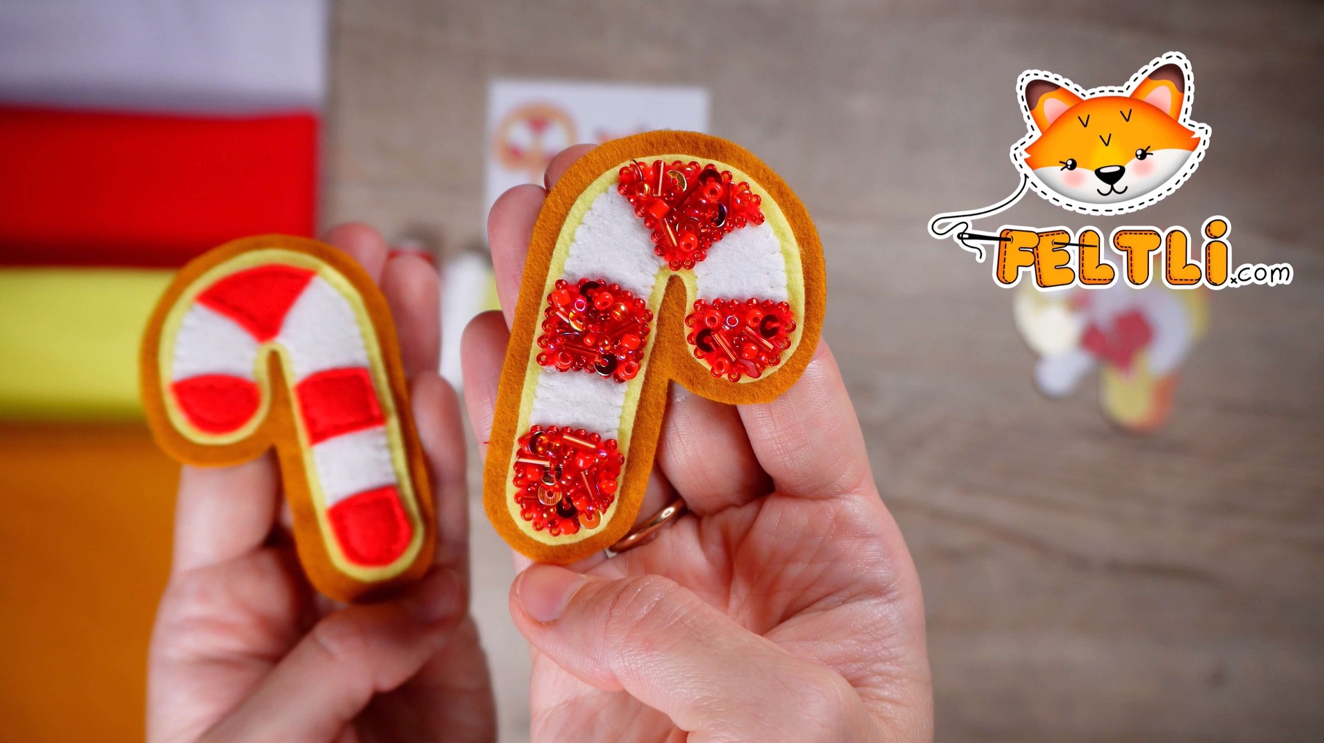 Ёлочная игрушка из фетра своими руками / Мастер-класс Леденец из фетра / Пряники из фетра