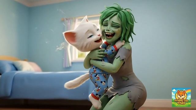 😱🧟♀️ЗОМБИ ПОЛЮБИЛ КОТЕНКА , мультик для детей 🥰