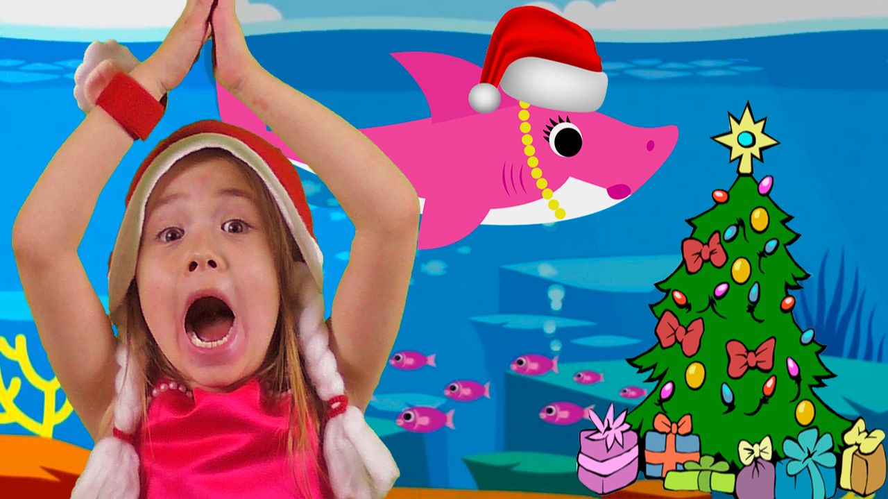 Акуленок ду-ду-ду - новогодняя английская песенка для детей Baby Shark