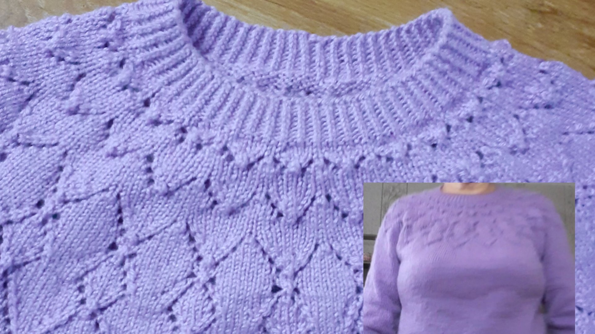 Сиреневая кофточка круглой кокеткой ч. 4.