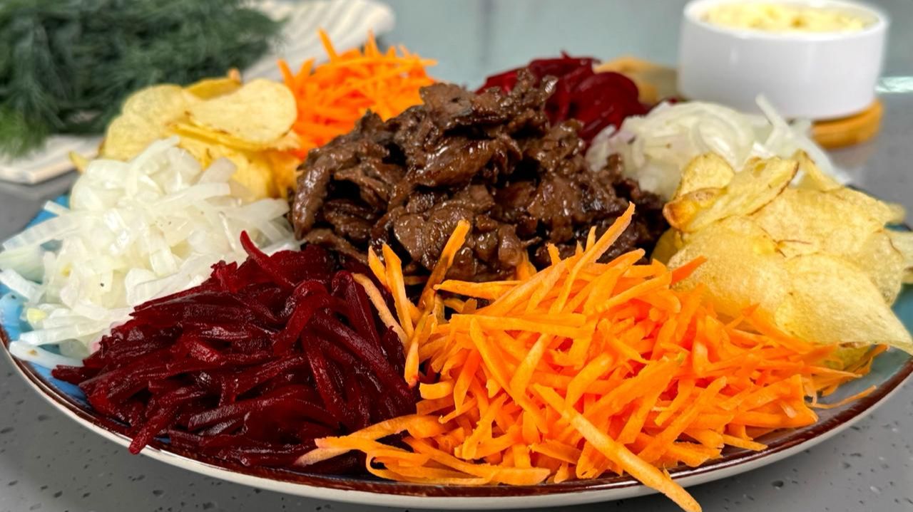 Ешь и не можешь остановиться! САЛАТ "Костёр" . ОБЪЕДЕНИЕ !  Салат НОВИНКА на праздничный стол!