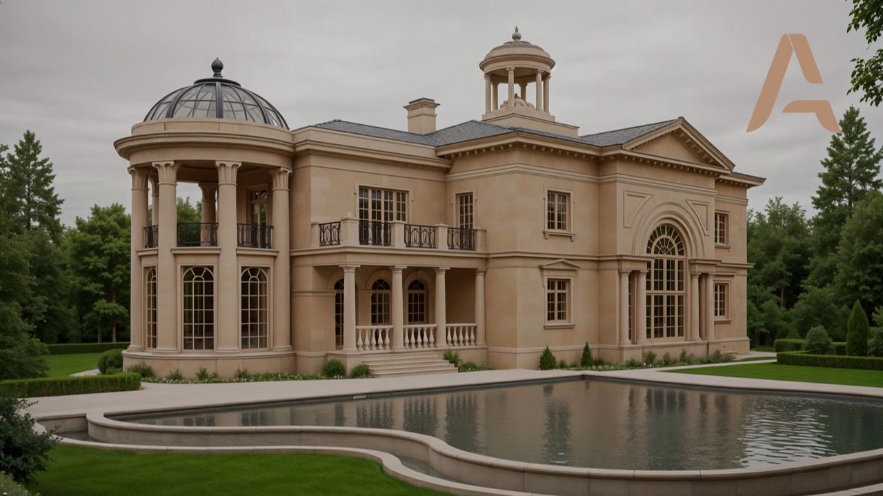 От кинотеатра до кабинета под одной крышей. Проект особняка с террасой, балконами и вторым светом