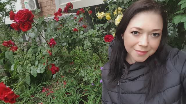 Весна. Садовые розы и ирисы в Краснодаре. ЖК Московский прогулка по аллее