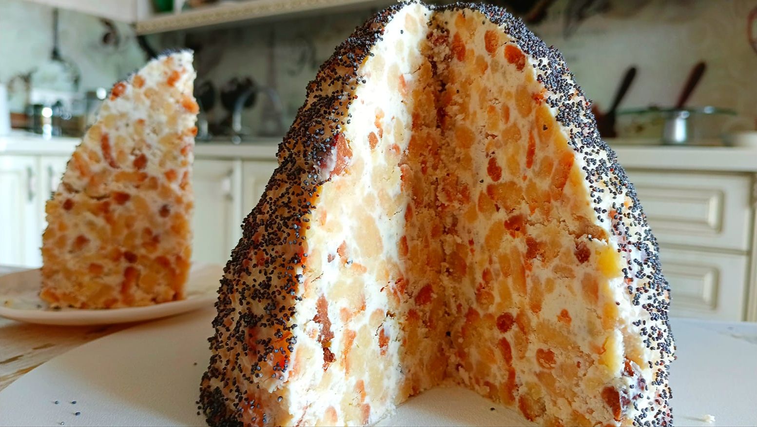 Песочный Кето торт Муравейник со сметаной, без глютена и без сахара!