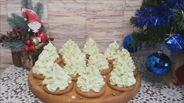 Медовое печенье с зефиром из киви. Зефир в домашних условиях. Десерт на праздник, Новый Год