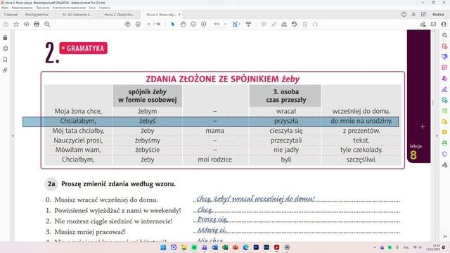 Hurra A2, урок 8 часть 2 żebyś