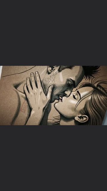 #арт рисунок+ии #поцелуй