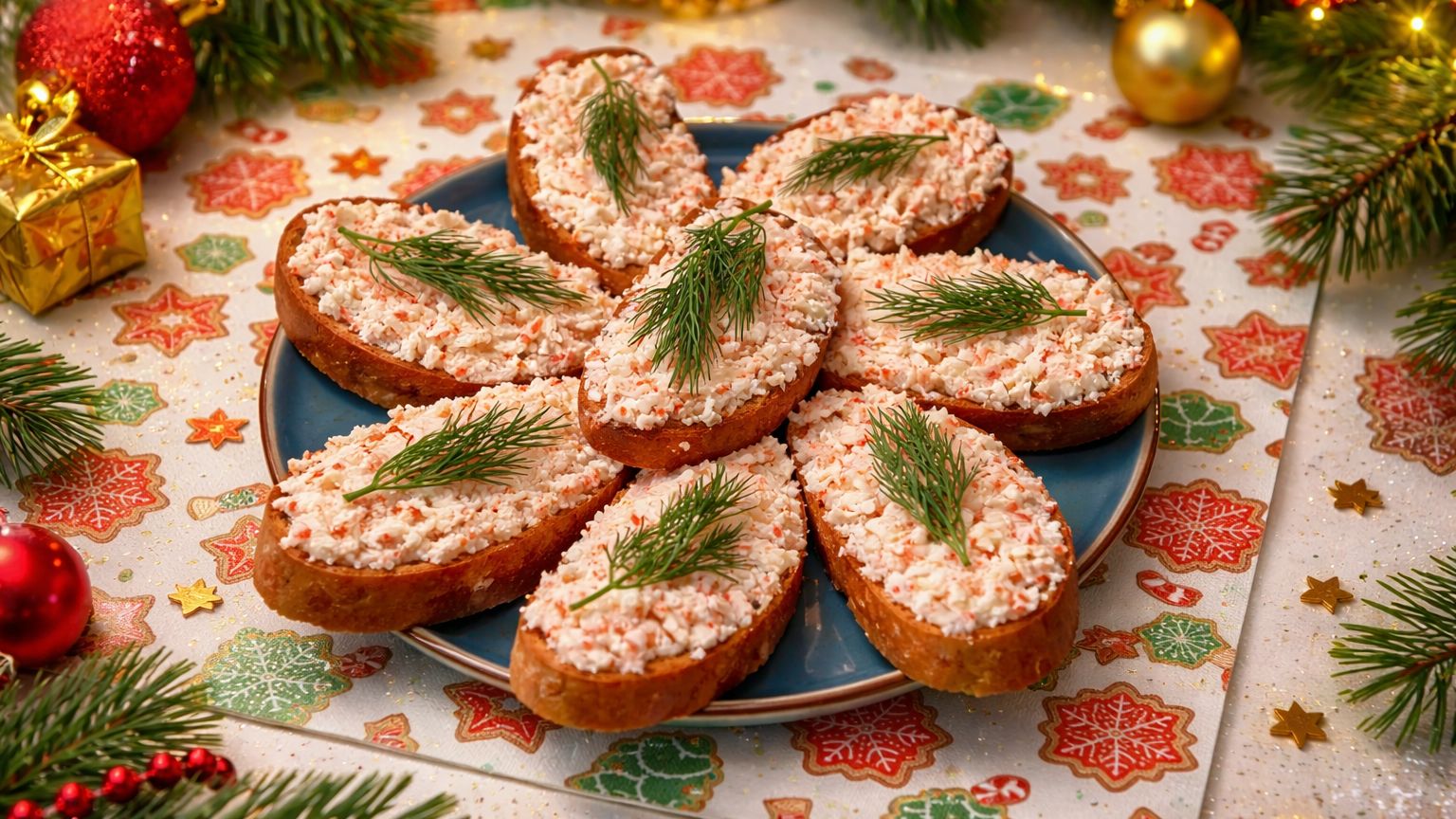 Быстрая закуска за 10 минут: бутерброды с крабовыми палочками и сыром