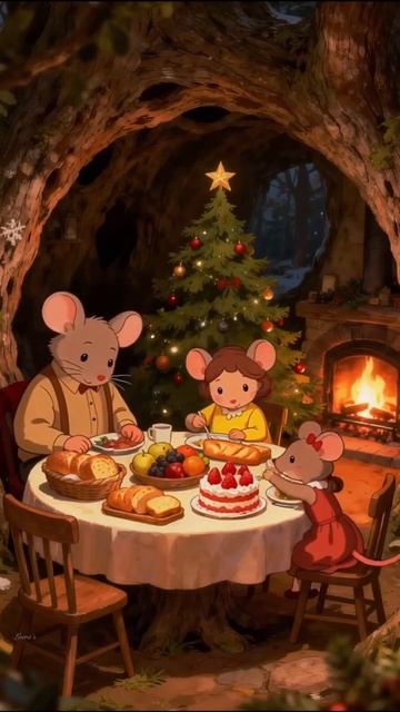 Милый мультфильм про мышат к Новому году