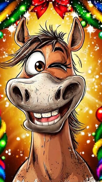 Смешное поздравление от лошади