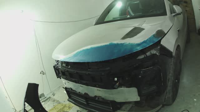 Шпаклевание капота ремонт лисян 6 часть 2