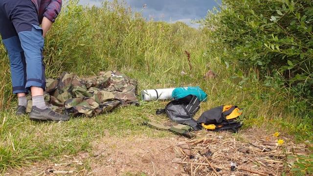 Провожаю великолепный закат на Тарховской косе, одиночный ПВД с палаткой