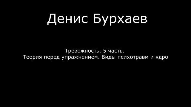 5_Денис Бурхаев - Теория перед упражнением. Виды психотравм и ядро