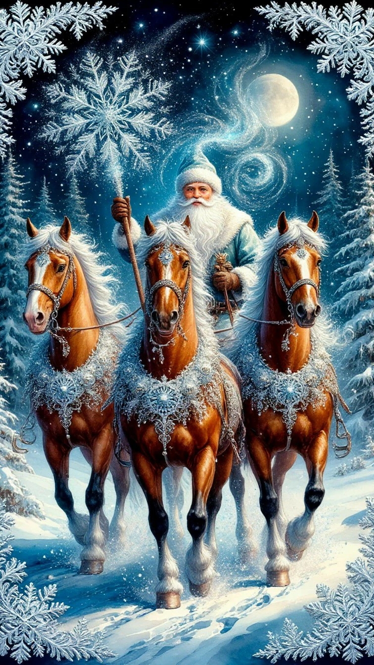 Дед Мороз отправился в волшебное путешествие по стране.