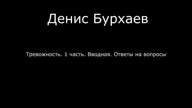 1_Денис Бурхаев - Вводная. Ответы на вопросы