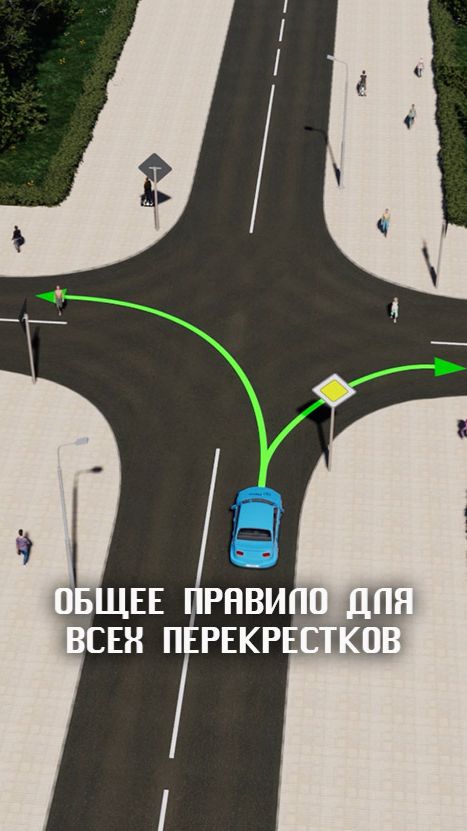 Общее правило для всех перекрестков.