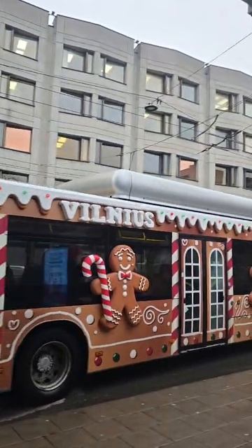 Милое украшения автобуса в Вильнюсе