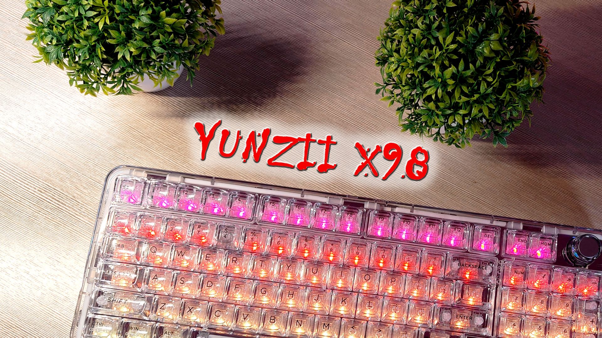YUNZII X98: прозрачная 96%  механическая клавиатура на CSA профиле
